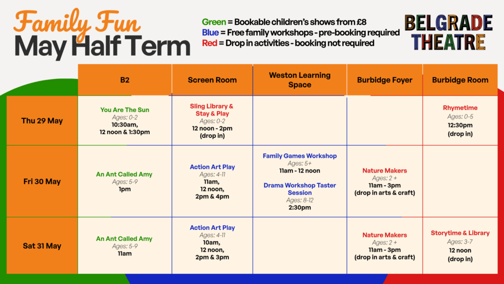 May Half Term Family Fun - Belgrade Theatre